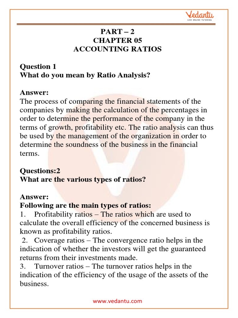 Accounting Ratios Question | PDF