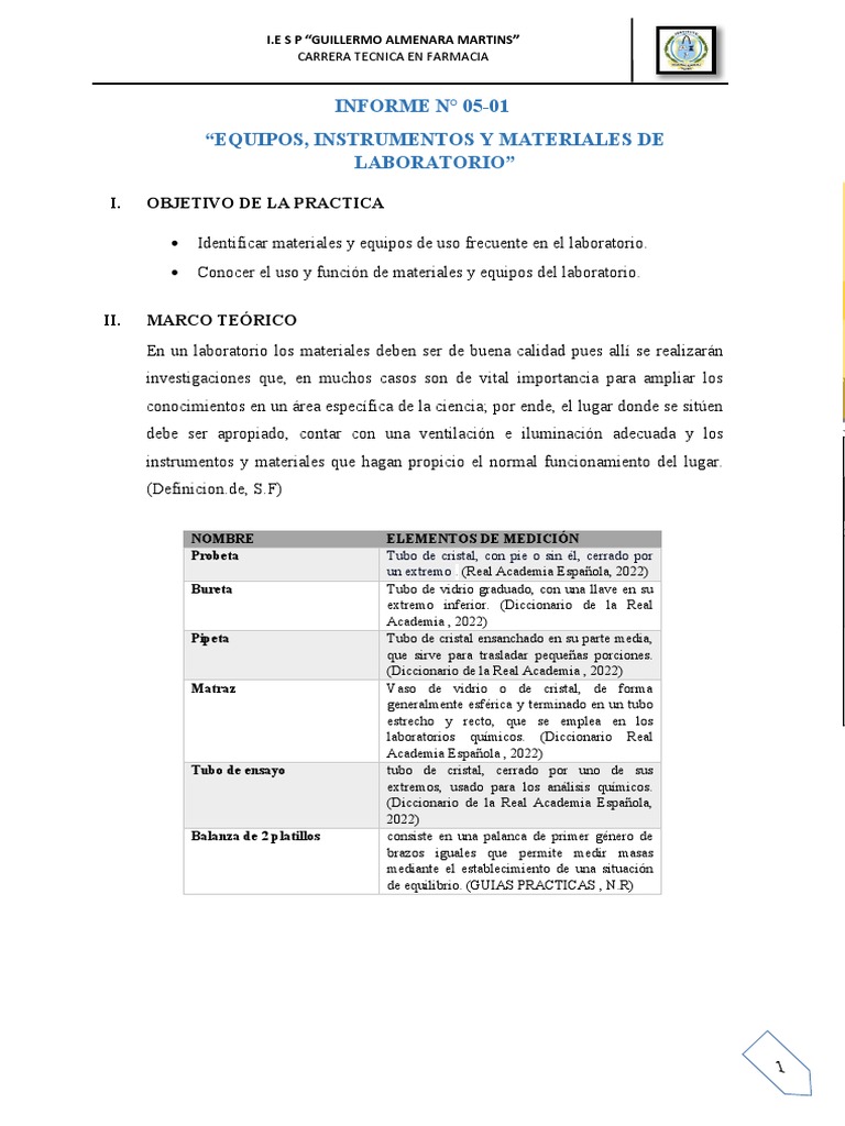 Informe 01 - Laboratorio | PDF