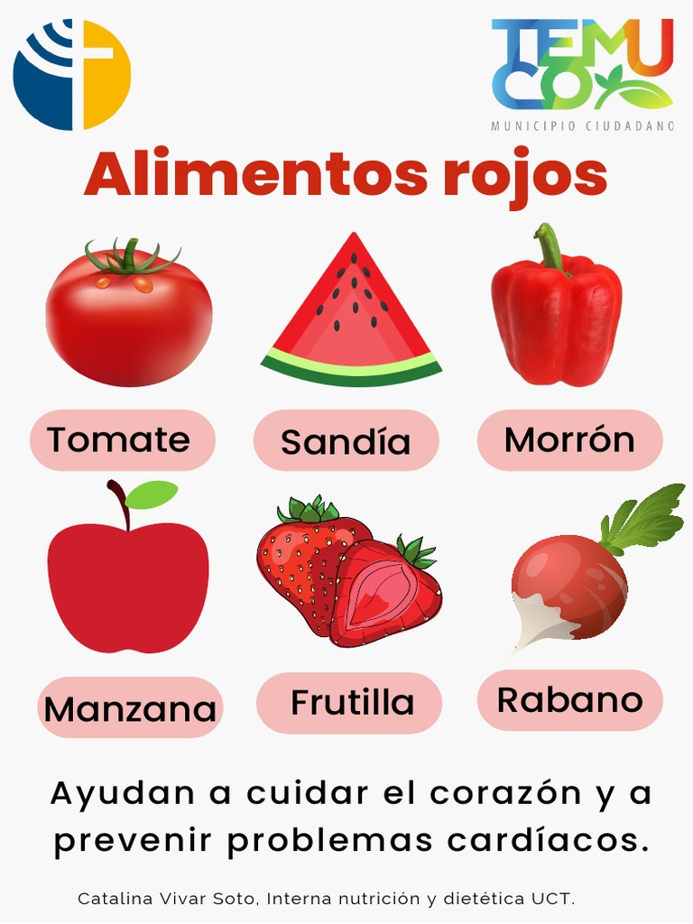 Beneficios De Frutas Y Verduras Según Su Color Pdf
