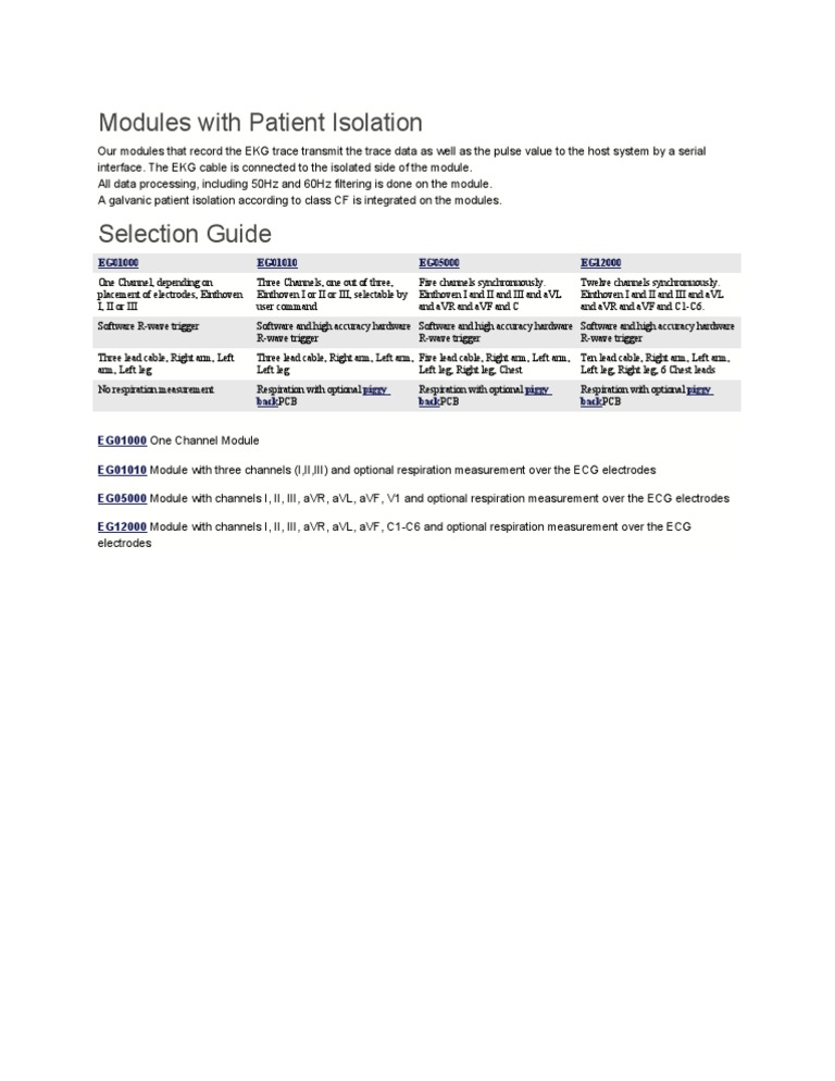EKG Modules with Patient Isolation | PDF | Science & Mathematics