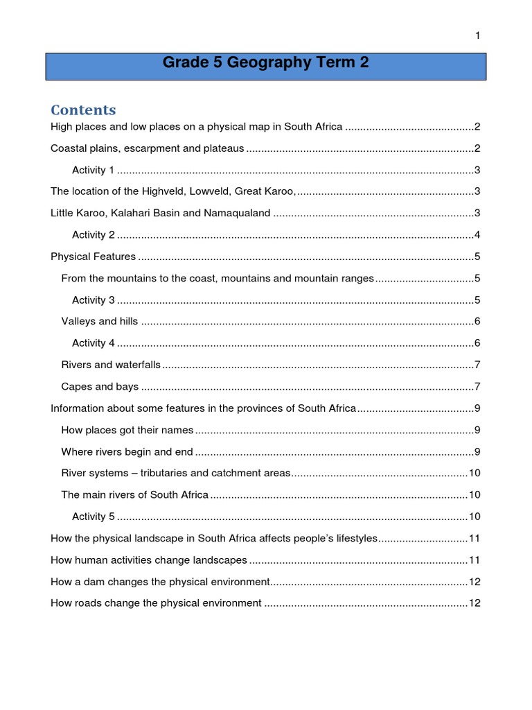 Highveld and Lowveld Geography Overview | PDF