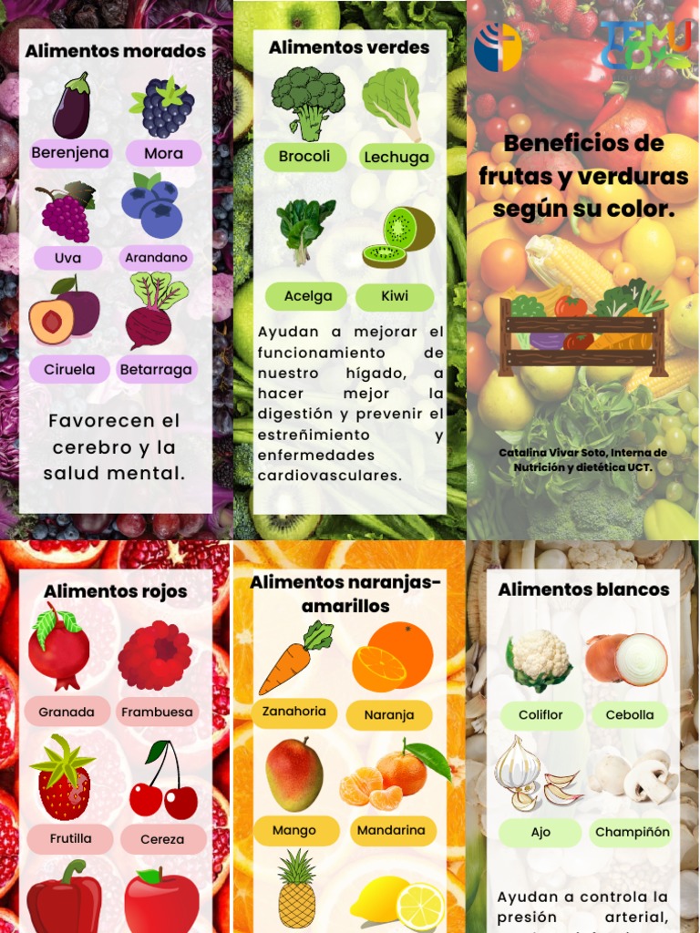 Beneficios De Frutas Y Verduras Según Su Color Pdf