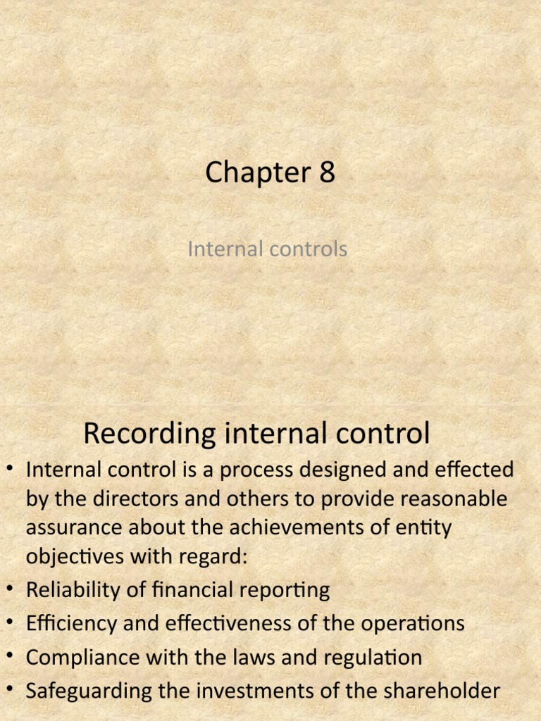 9) Chapter 8 (Internal Control System) | PDF | Internal Control | Payroll