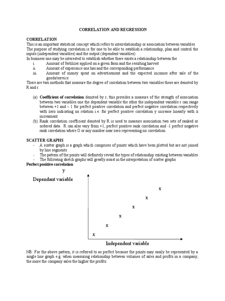 Correlation And Regression Pdf Regression Analysis Linear Regression 