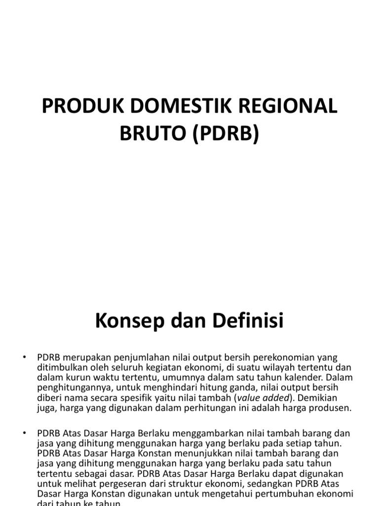 Definisi dan Metode PDRB | PDF | Pengelolaan Keuangan & Uang | Ilmu Sosial