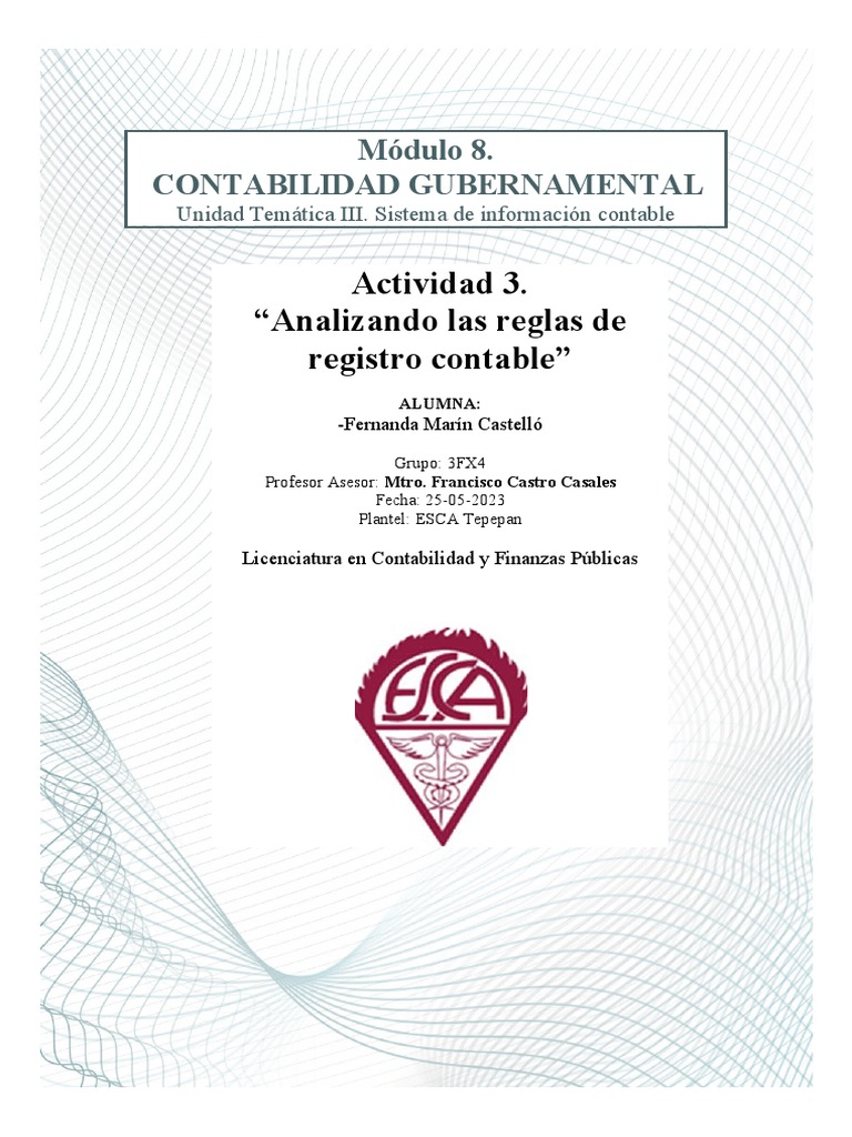Reglas de Registro Contable Gubernamental | PDF | Contabilidad | Estado financiero