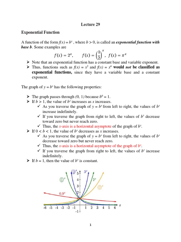 Lecture-29-Exponential-Function_446459516 | PDF | Function (Mathematics ...