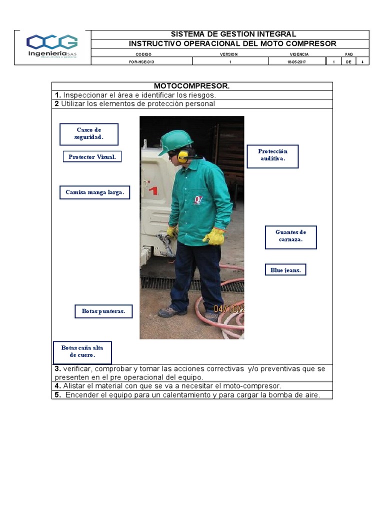 Ins Hse 013 Instructivo De Motocompresor Pdf
