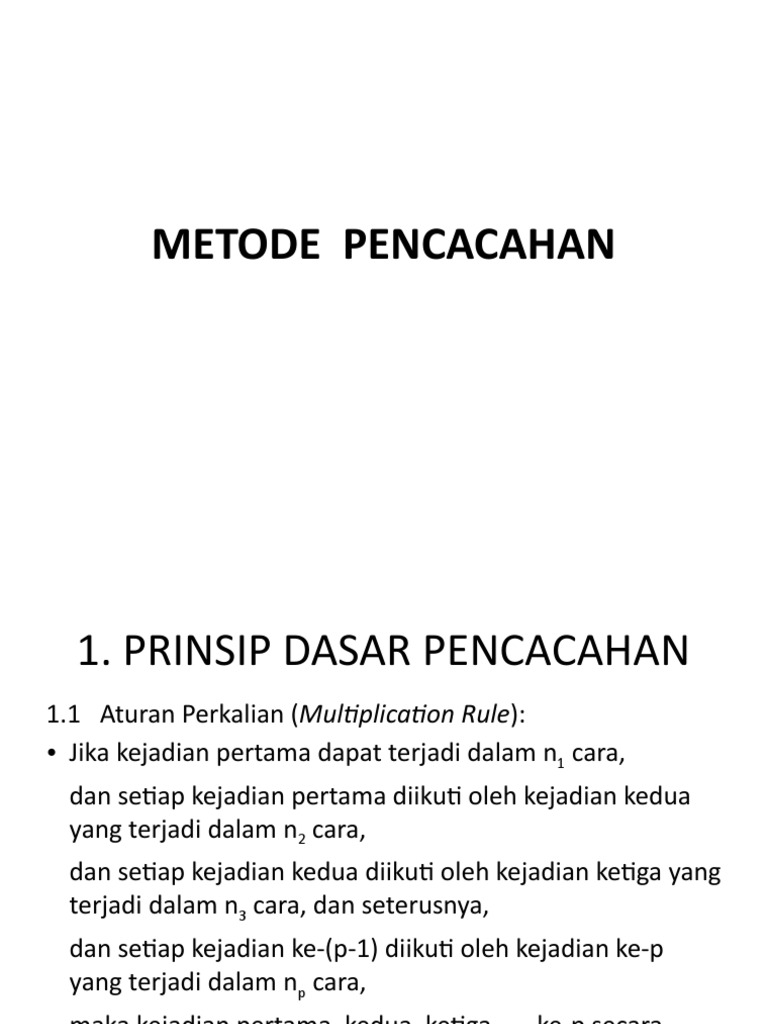 Metode Pencacahan | PDF | Metode & Bahan Ajar