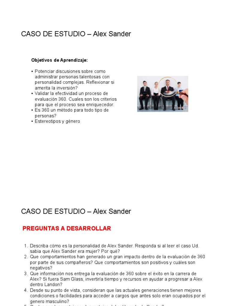Caso de Estudio: Alex Sander y Evaluación 360 | PDF