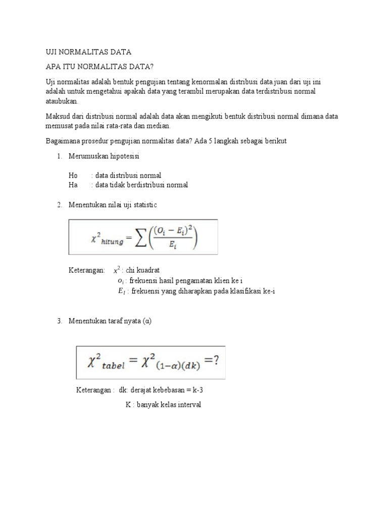 Uji Normalitas Data | PDF