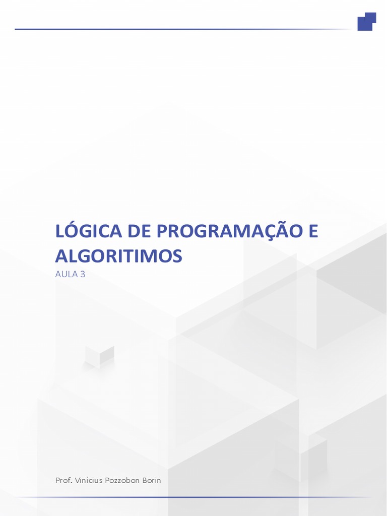 Aula 3 Pdf Algoritmos Python Linguagem De Programação 8705
