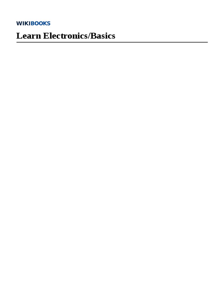 Learn Electronics Basics | PDF | Electric Power | Electric Current Learn Electronics Basics | PDF | Electric Power | Electric Current