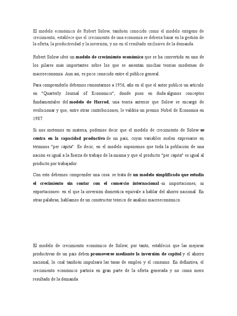 Modelo de Solow | PDF