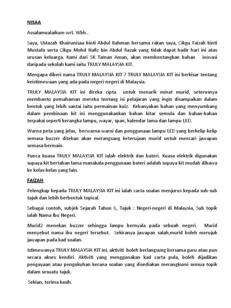 PEMBENTANGAN 3 MINIT | PDF