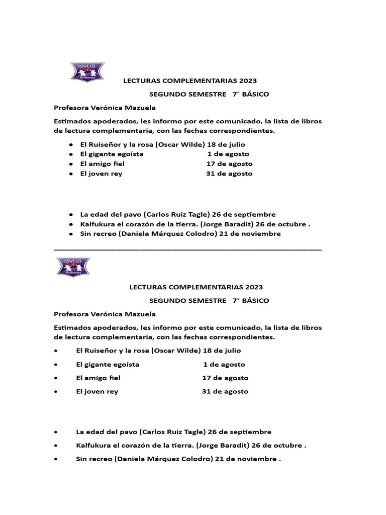 Lecturas Complementarias 2023 | PDF