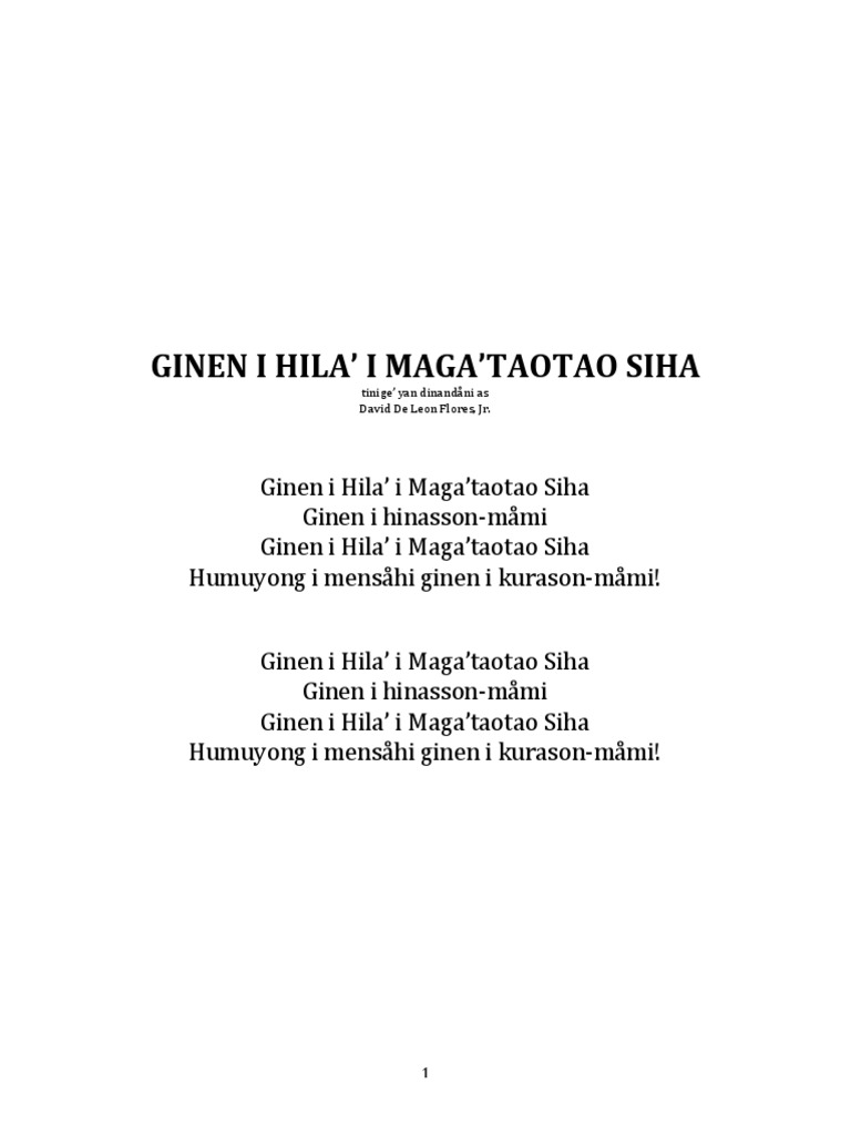 Ginen I Hila Book of Songs | PDF