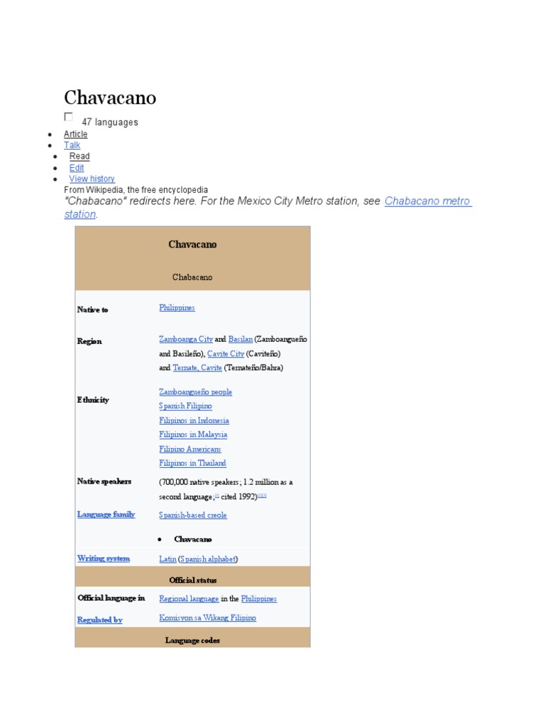 Chavacano | PDF | Linguistics | Human Communication