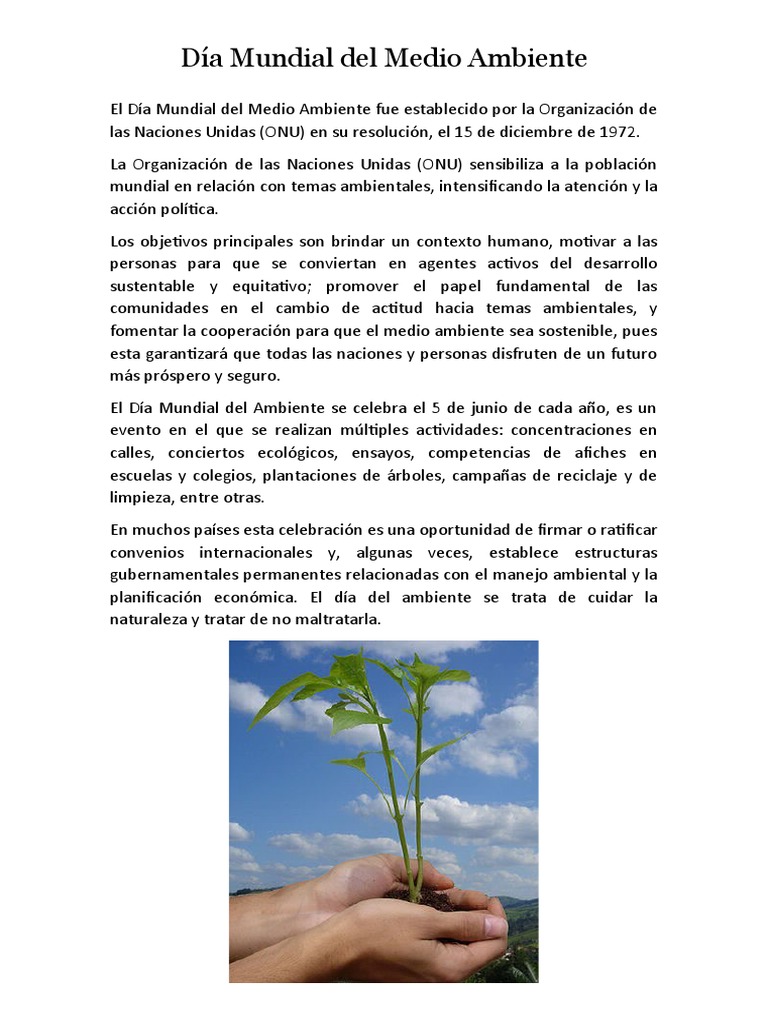 Día Mundial Del Medio Ambiente | PDF