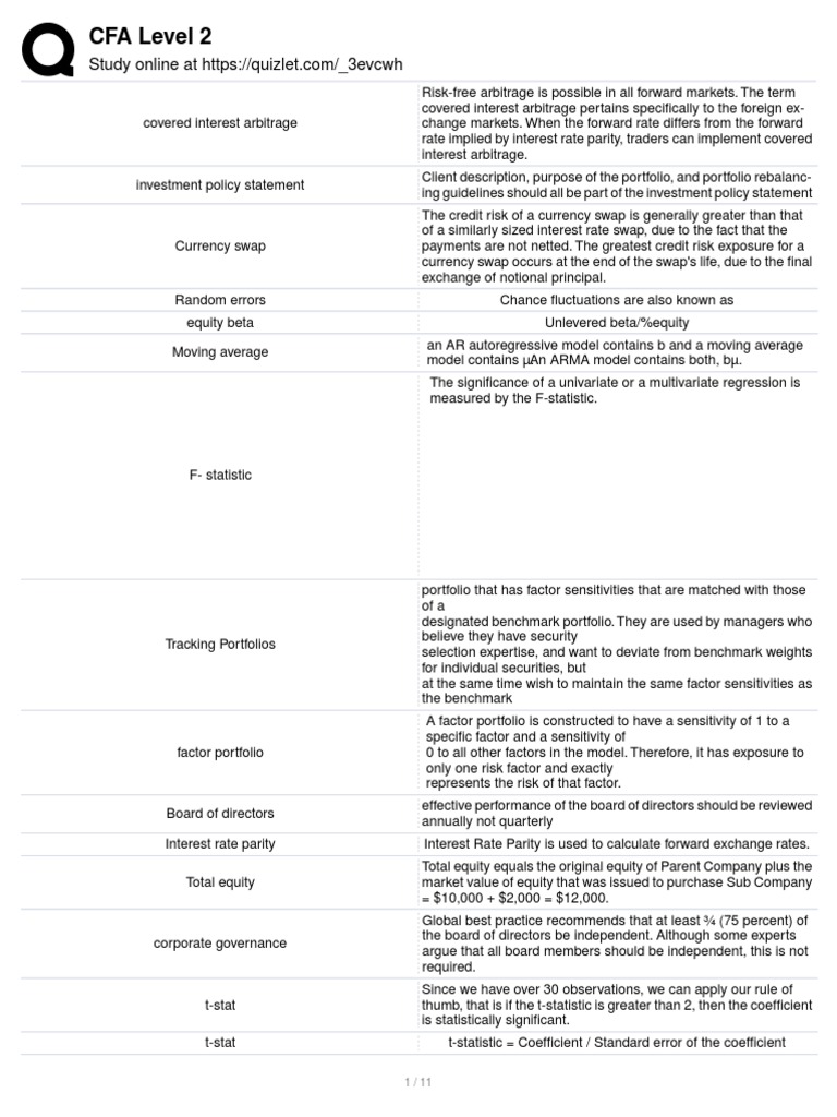 CFA Level 2 Notes | PDF
