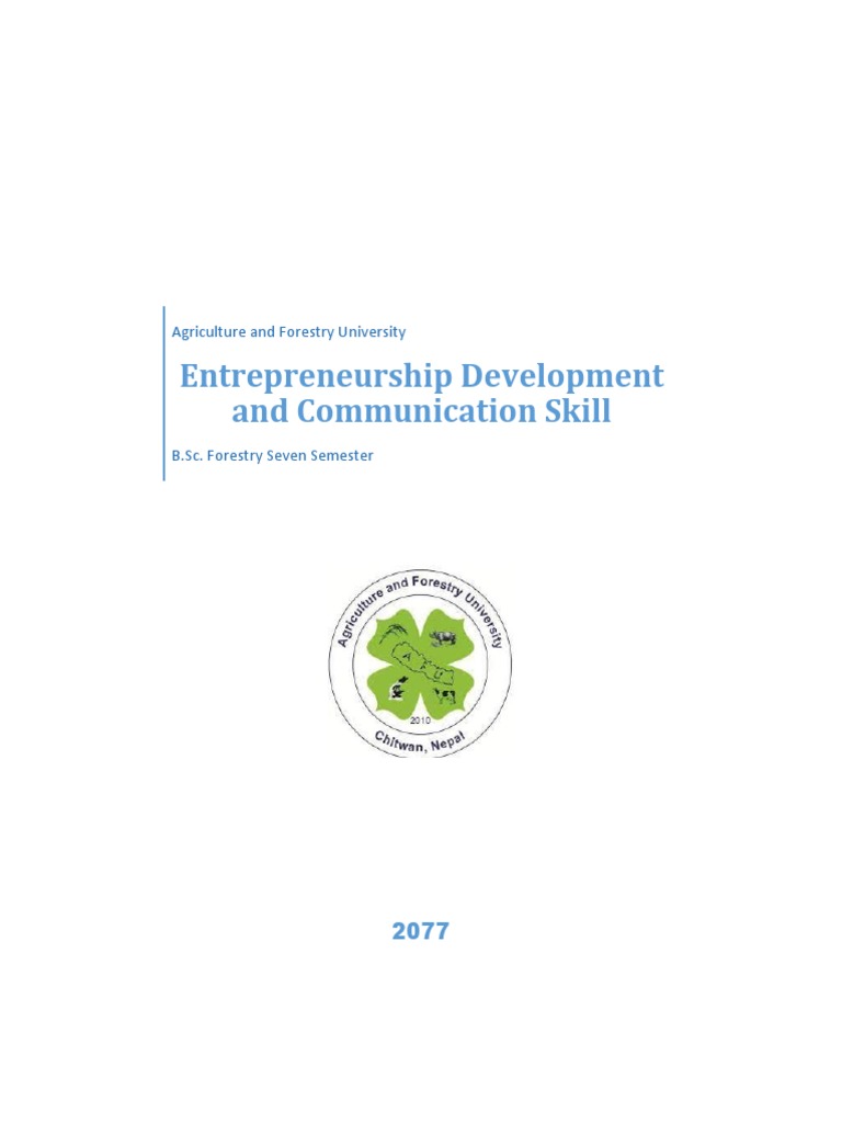 Entrepreneurship Development Communication Skill Seven Sem Note | PDF ...