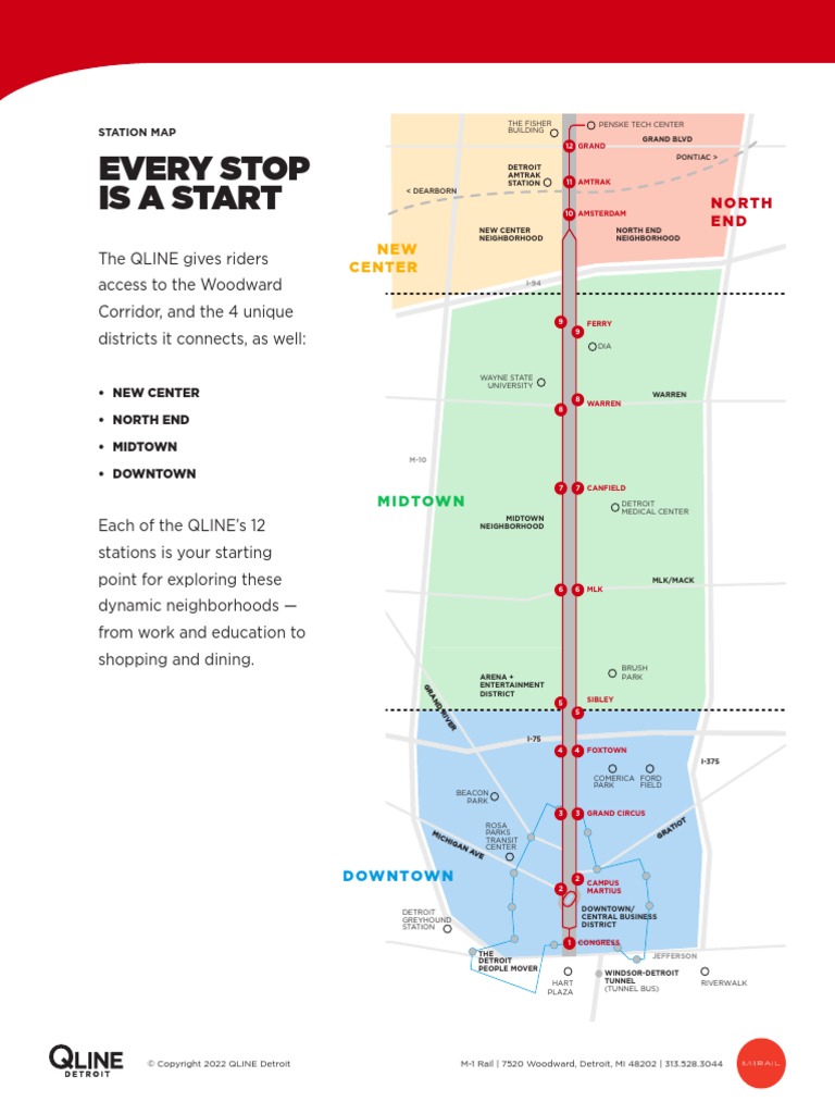 Qline Map of Detroit | PDF | M 1 (Michigan Highway) | Detroit