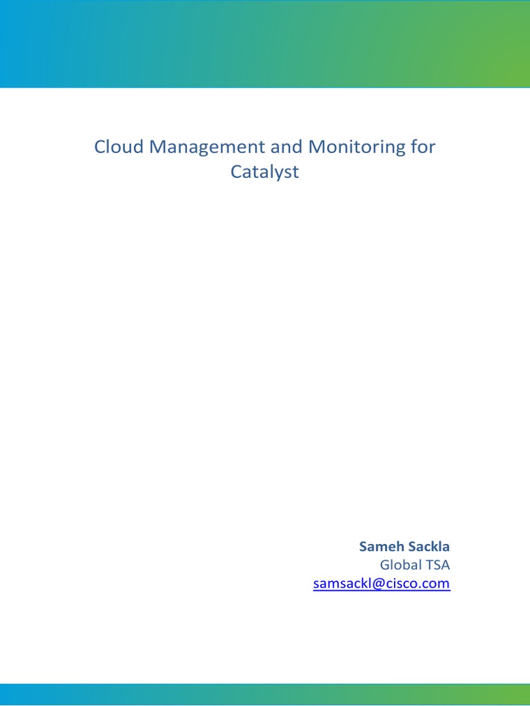 Cloud Management and Monitoring - Instant Demo - Dcloud - Feb 2023 | PDF | Network Switch ...