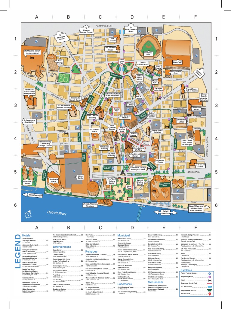 Detroit People Mover Map | PDF | Detroit | Michigan