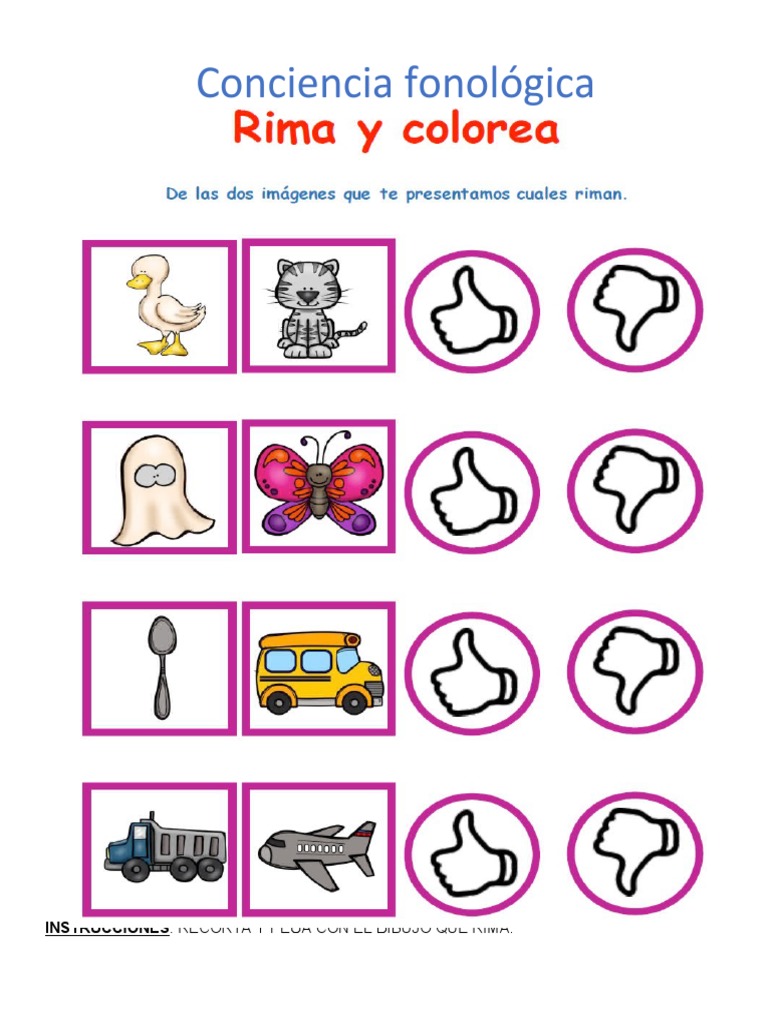 Conciencia Fonologica-Rimas-Kinder | PDF