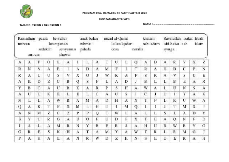 Kuiz Ramadan SKPHT 2021 | PDF
