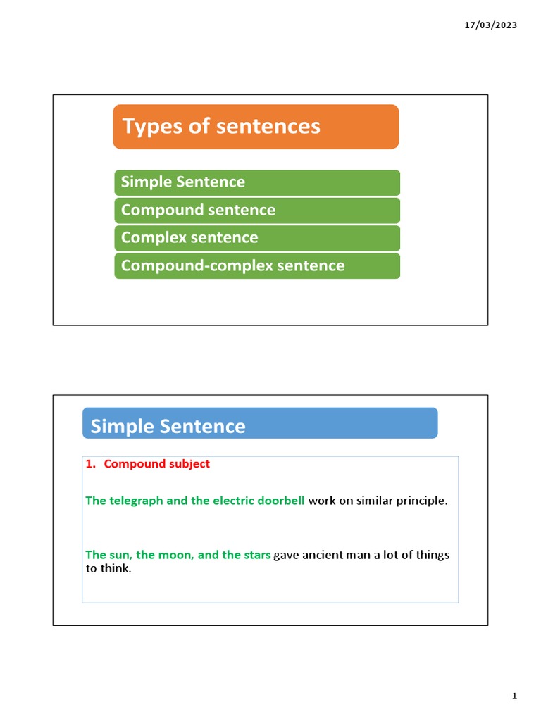 Types of Sentences | PDF | Clause | Syntax