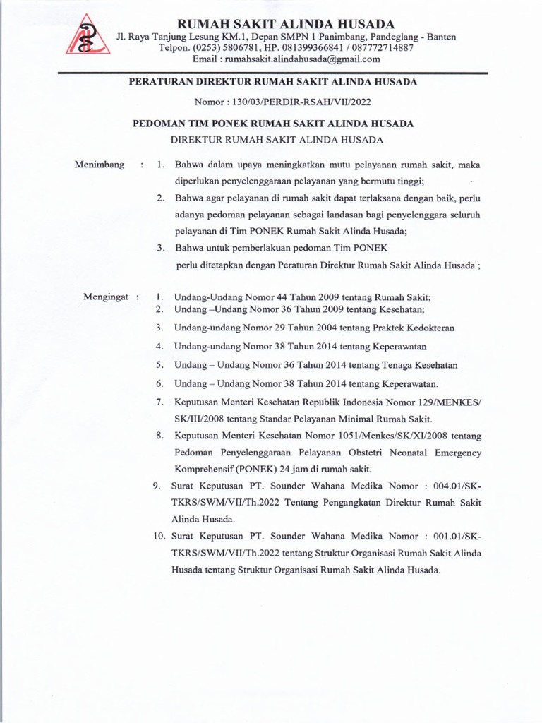 Pedoman Tim PONEK | PDF