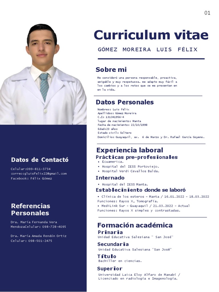 CV Luis Felix Gomez Moreira | PDF | Educación más alta | Ecuador