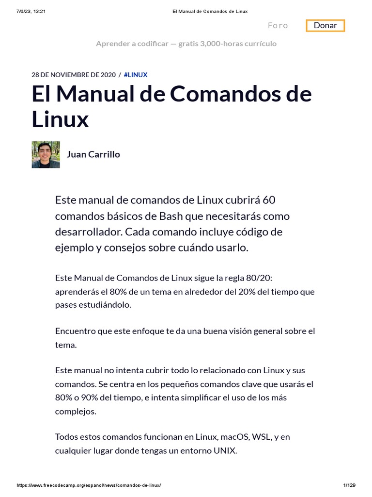 2el Manual de Comandos de Linux | PDF | Interfaz de línea de comando ...