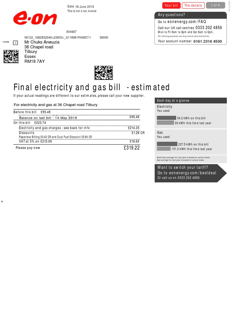 Electricity Bill | PDF | Cheque | Credit Card