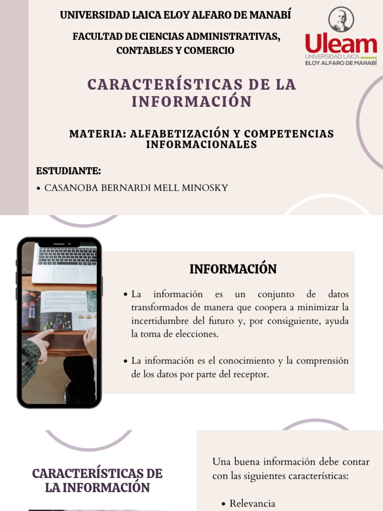 Características de La Información | PDF | Información | Literatura