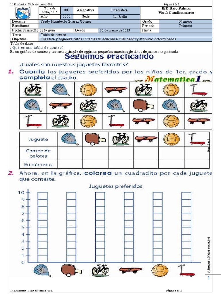 1 Estadistica Tabla de Conteo 30 Marzo 2023 Guia 001 | PDF