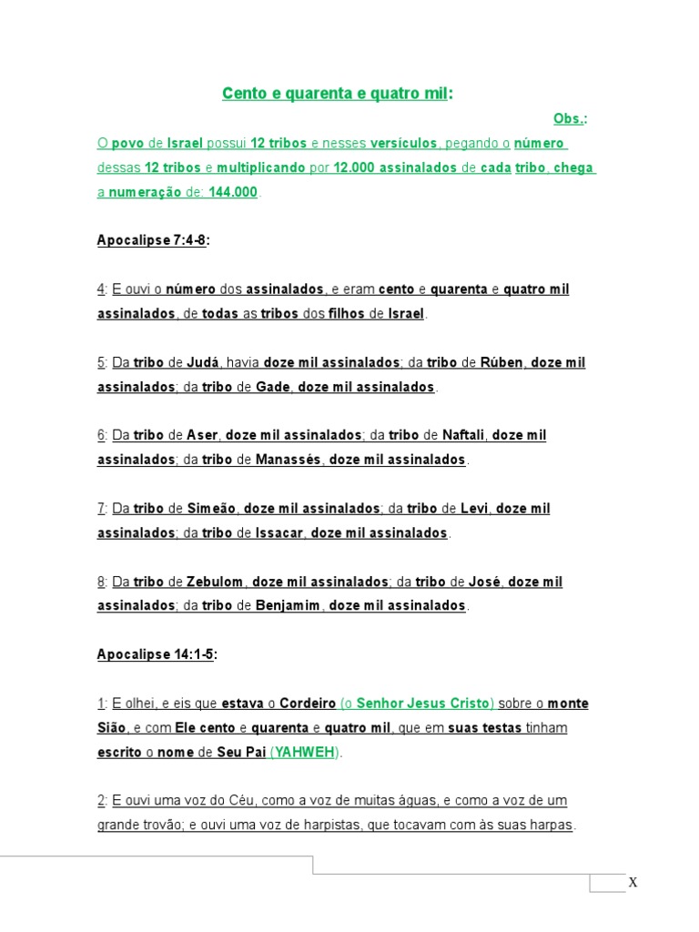 Cento e Quarenta e Quatro Mil | PDF | Jesus | Crença e doutrina religiosa