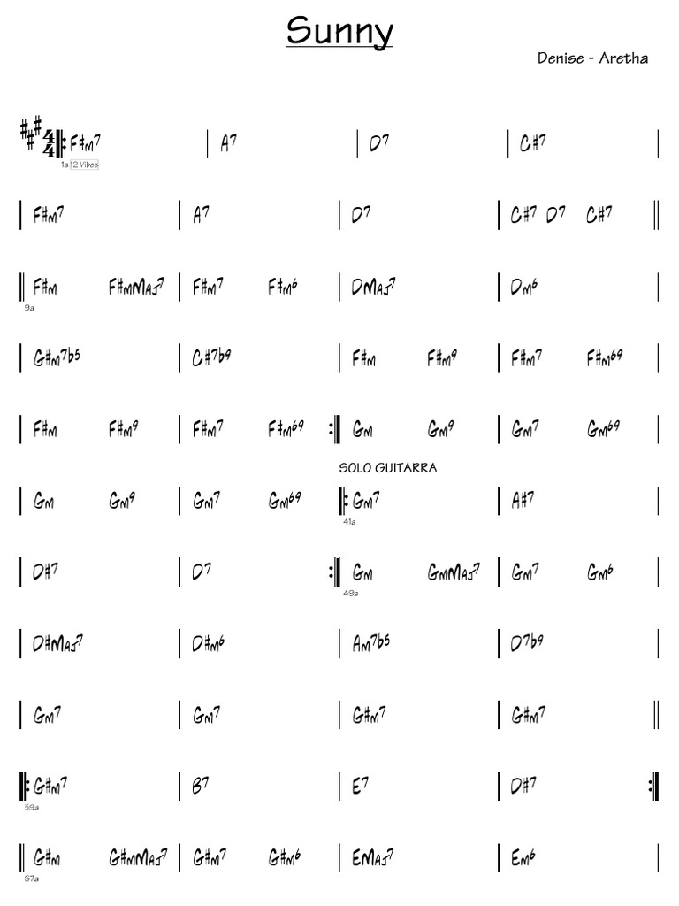 Sunny Chord Progressions and Variations | PDF