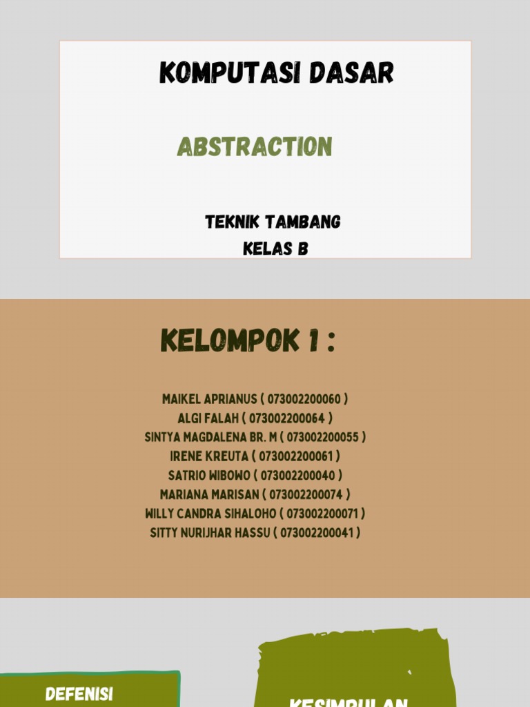 B - Kelompok 1 Abstraction | PDF