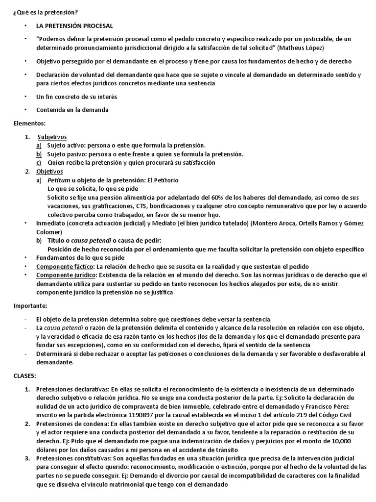 Qué Es La Pretensión | PDF