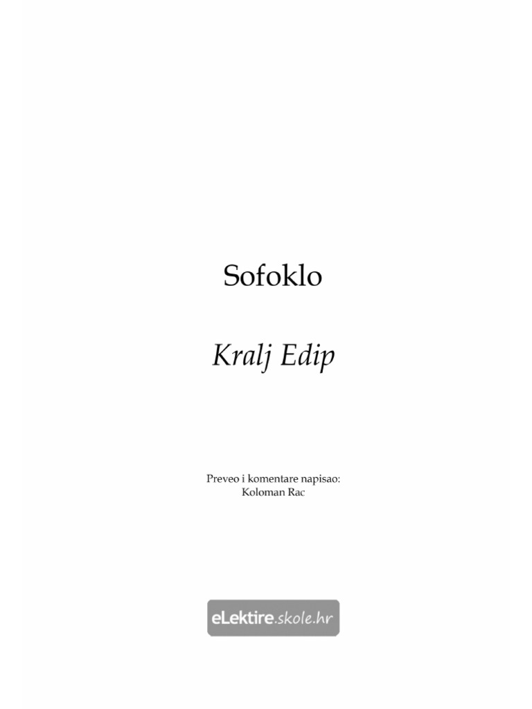 Kralj Edip - Sofoklo - Kraljedip | PDF