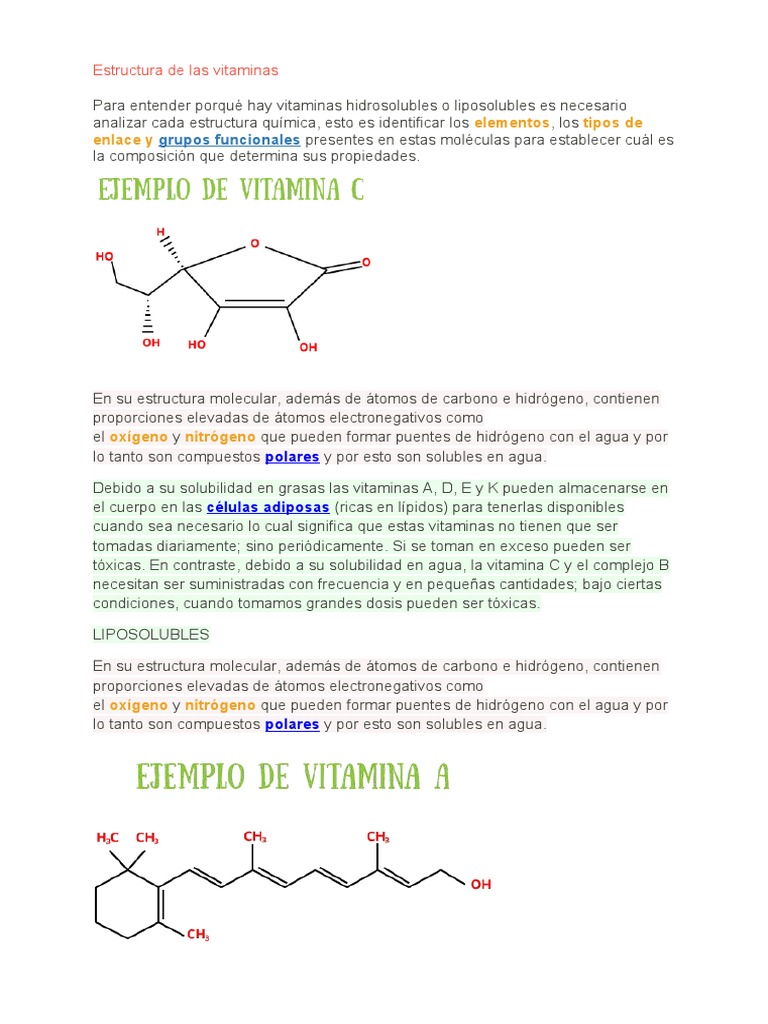V ITAMINAS | PDF | Vitamina | Compuestos químicos