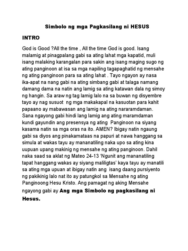 Simbolo ng mga Pagkasilang ni HESUS | PDF