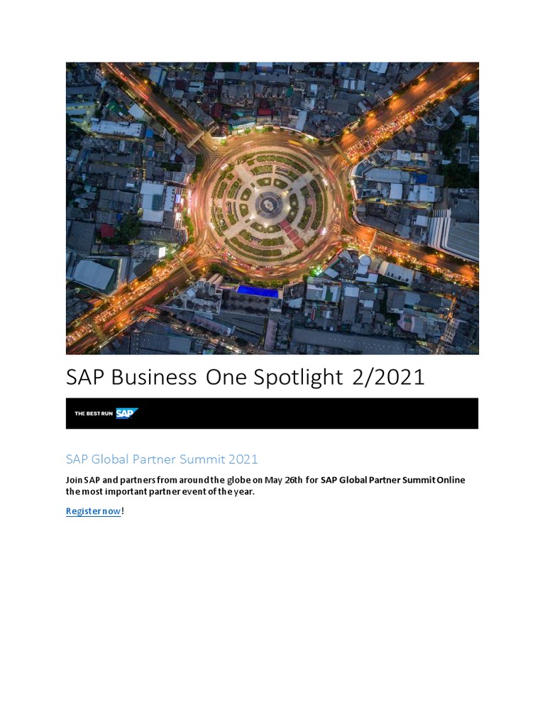 SAP Business One Spotlight 2_2021 (1) | PDF | Point Of Sale | Cloud ...