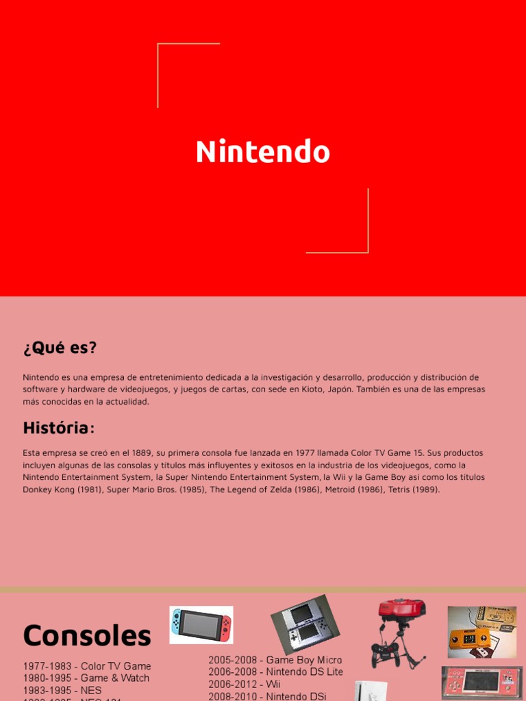 Exposición en castellano sobre Nintendo | PDF | Nintendo | Juegos de ...