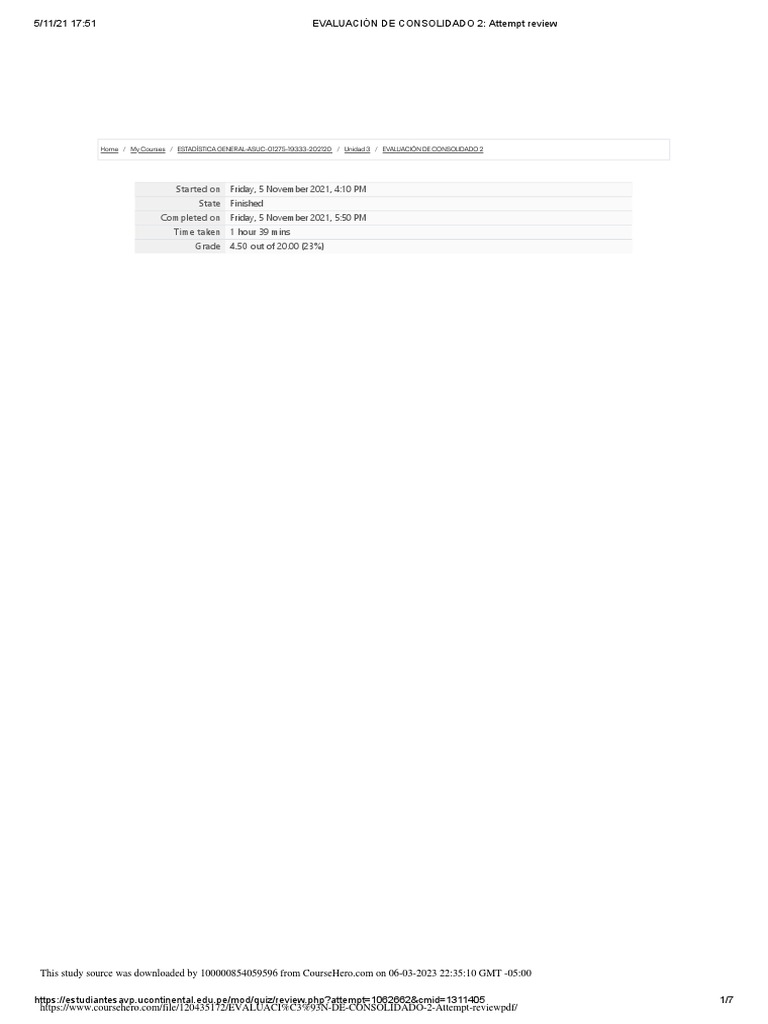 Evaluaci N de Consolidado 2 Attempt Review PDF | PDF