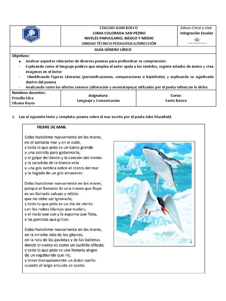 Guía para Analizar Poemas en Sexto Básico | PDF