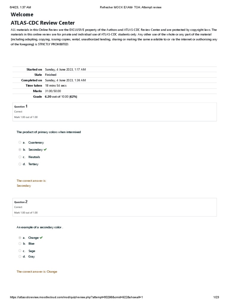 Welcome ATLAS-CDC Review Center | PDF