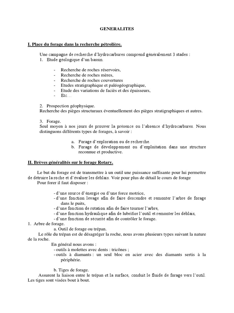 Chapitre. 1 Mud Logging | PDF